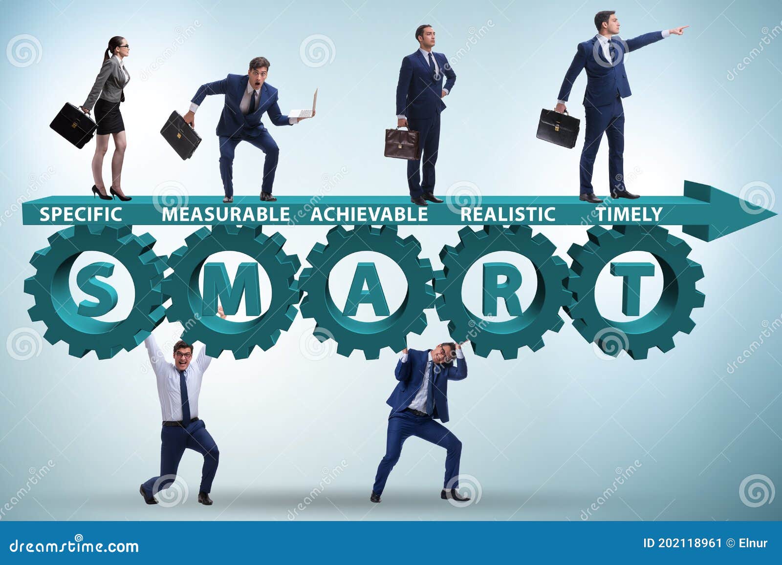Concept of SMART Objectives in Performance Management Stock Image ...