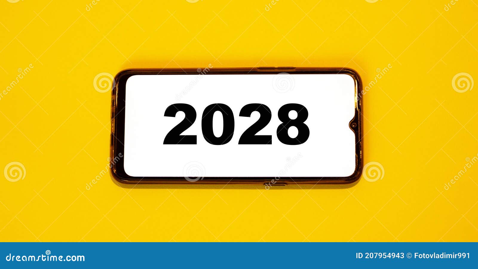 Concept Smartphone in 2028. Orange Background Behind the Computer Stock ...