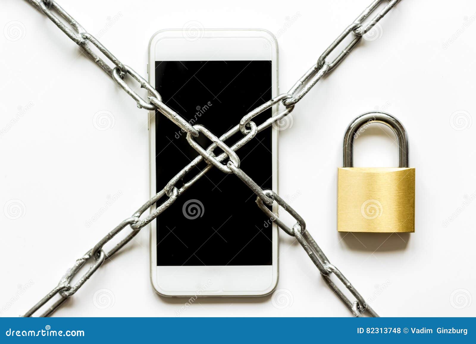 Concept Smartphone Protection on White Background Stock Photo - Image ...