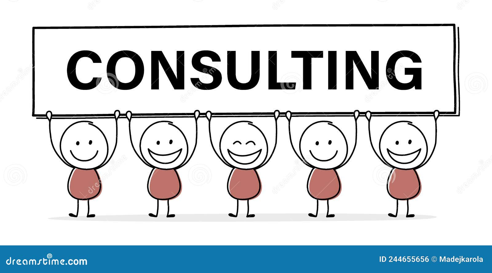 Concept of Smiley Stickman with Text on a Board - Consulting. Vector ...