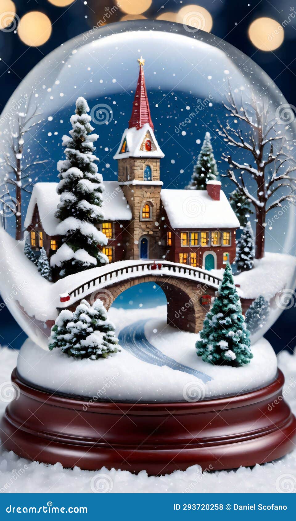 A Snow Globe with a House Inside. Generative AI Stock Illustration ...