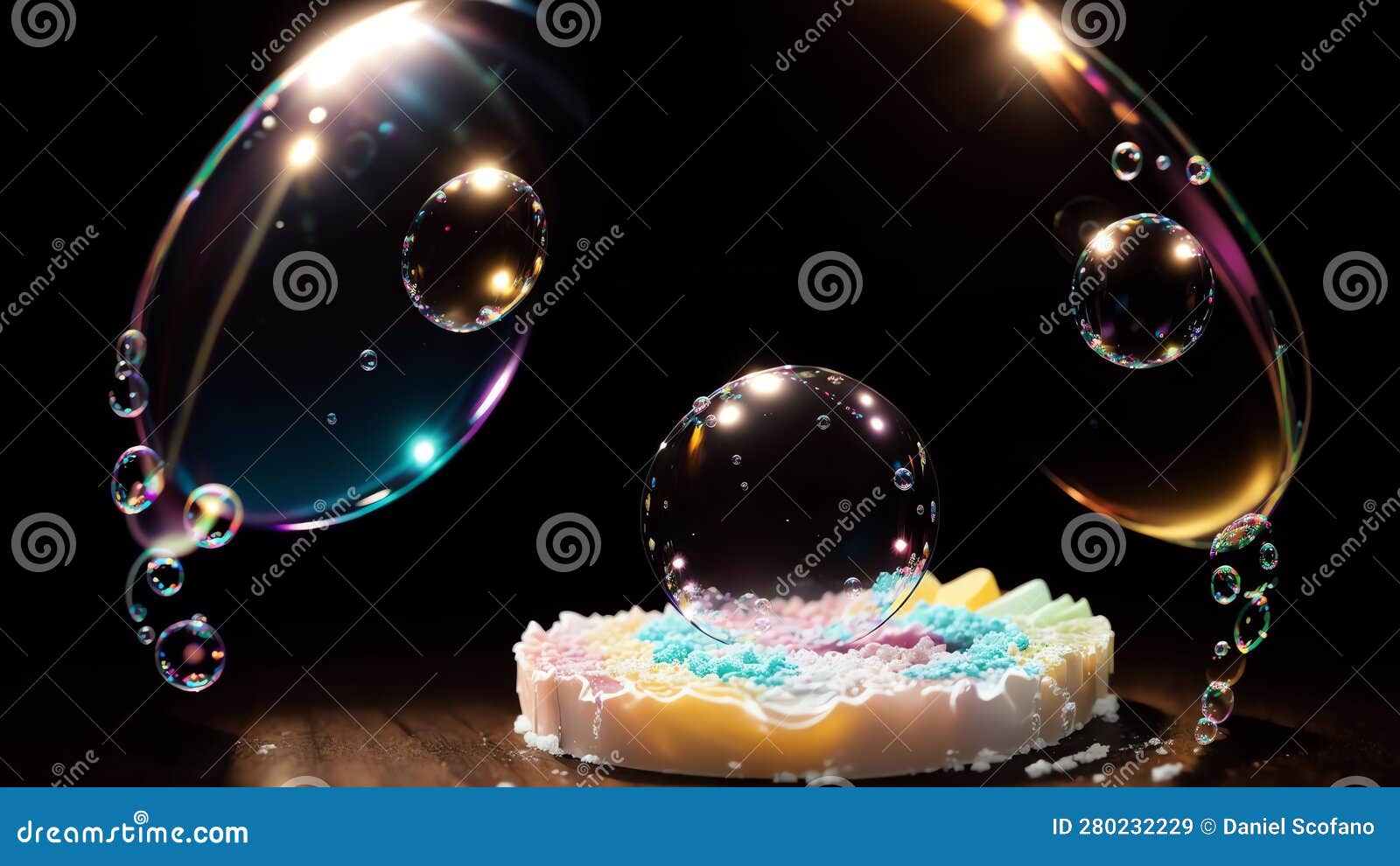 Soap Bubble Backdrop. Generative AI Stock Illustration - Illustration ...