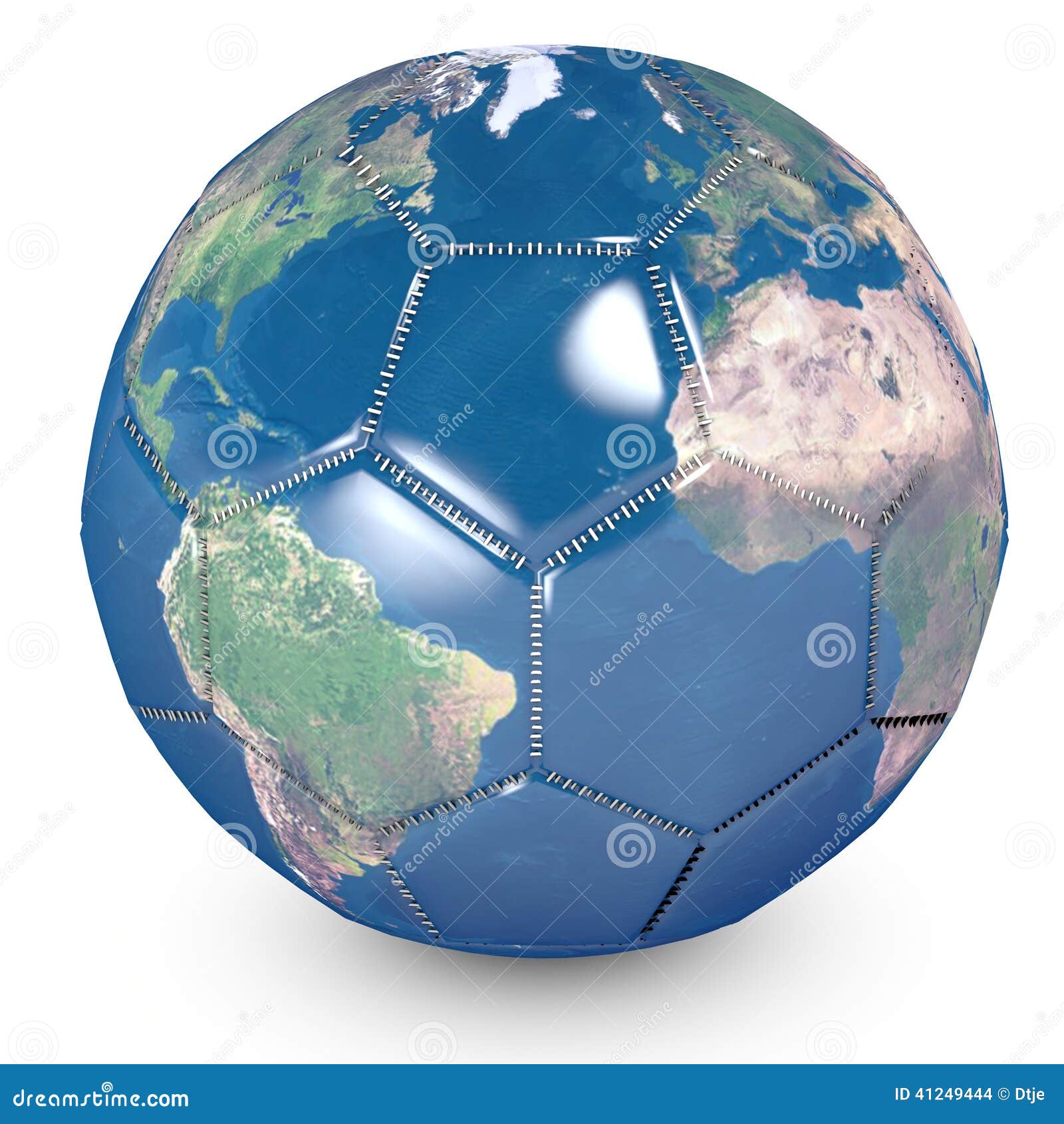 Concept of Soccer Ball with a Printed World Stock Illustration ...