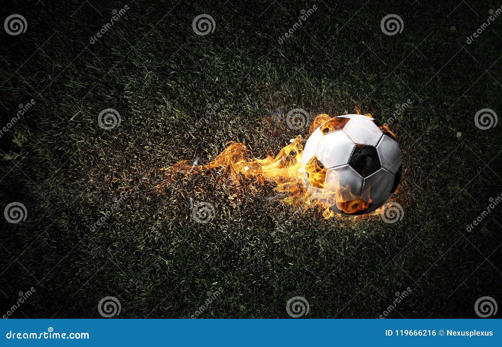 Soccer Ball on Fire stock photo. Image of flame, fireball - 119666216