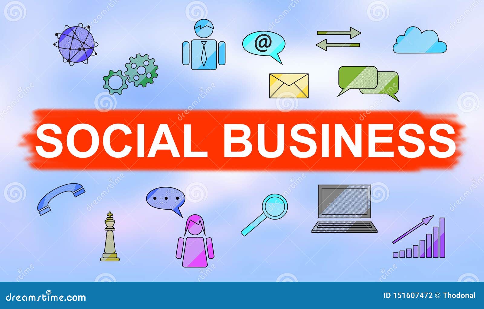Concept of social business stock illustration. Illustration of concept ...