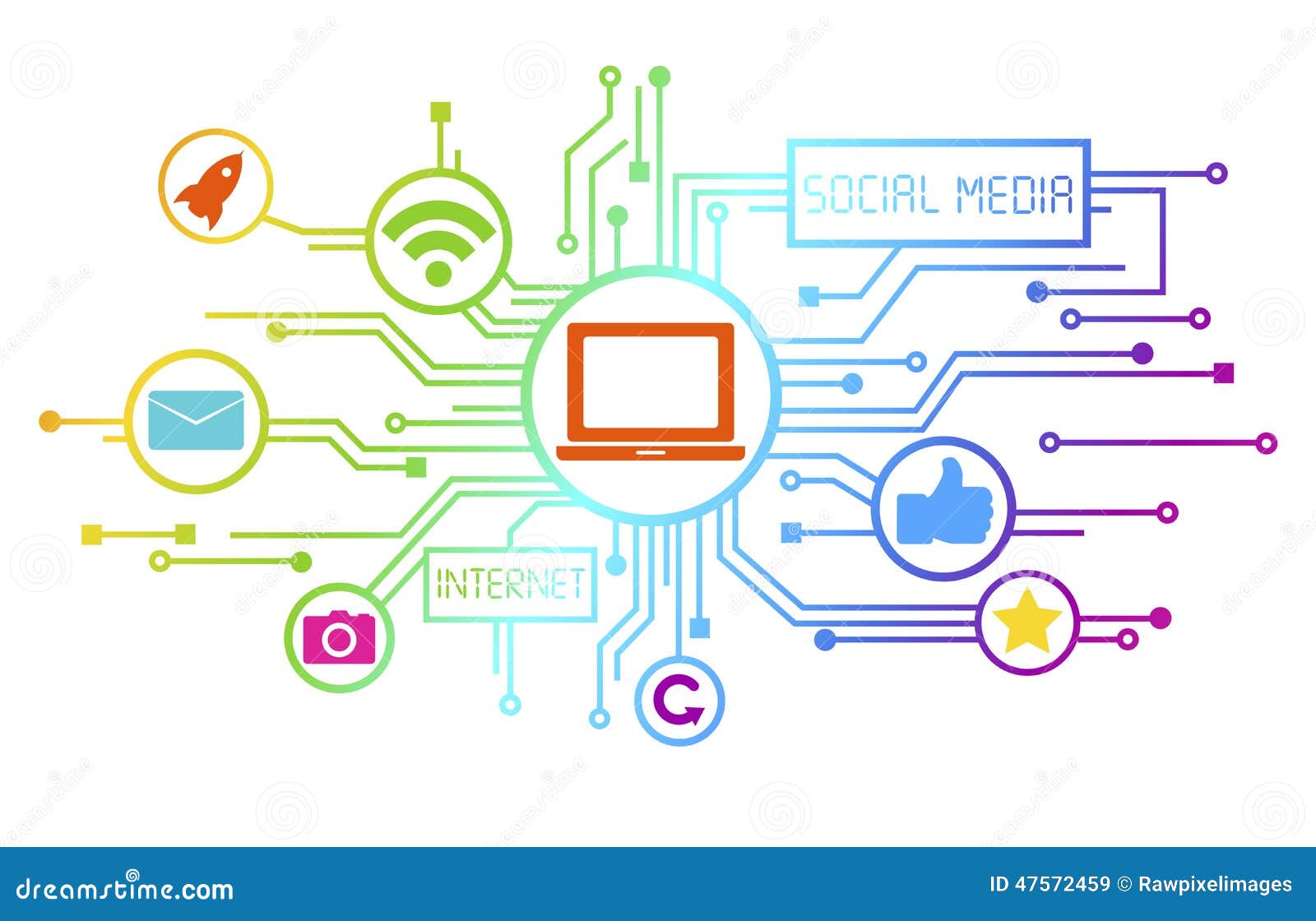 Concept of Social Media As an Information Medium. Stock Illustration ...