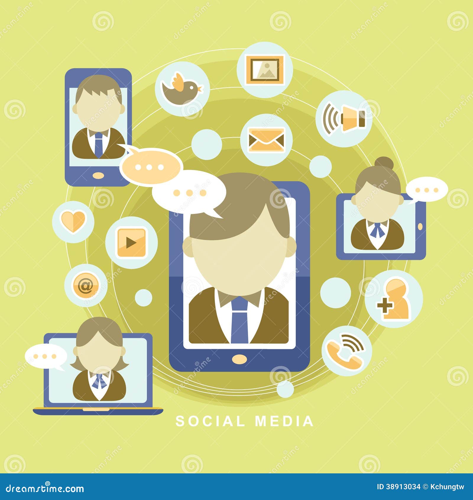 Concept of social media stock vector. Illustration of digital - 38913034