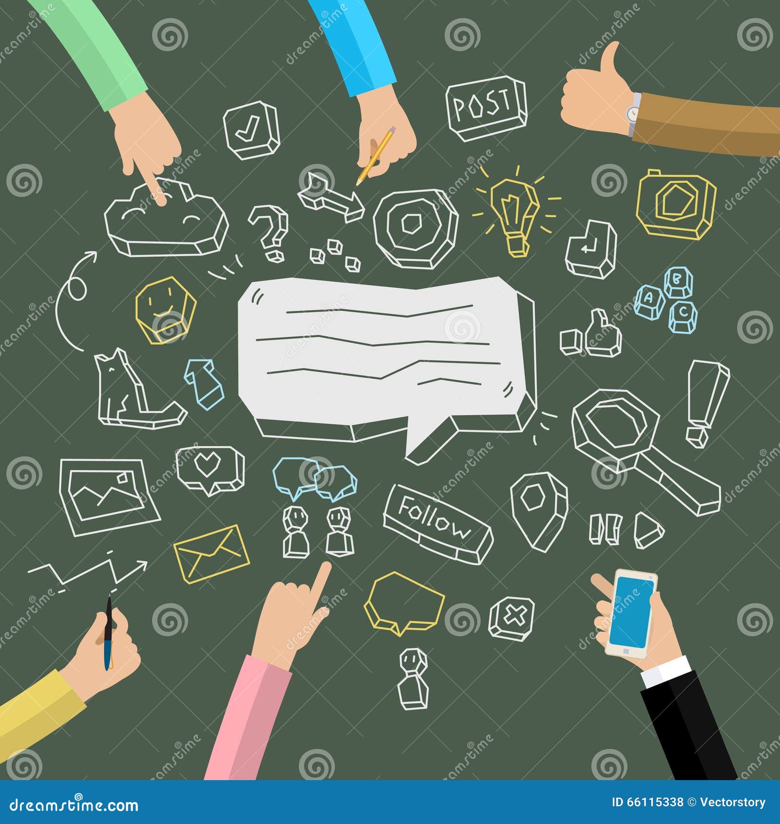 Concept of Social Network Activity Stock Vector - Illustration of ...