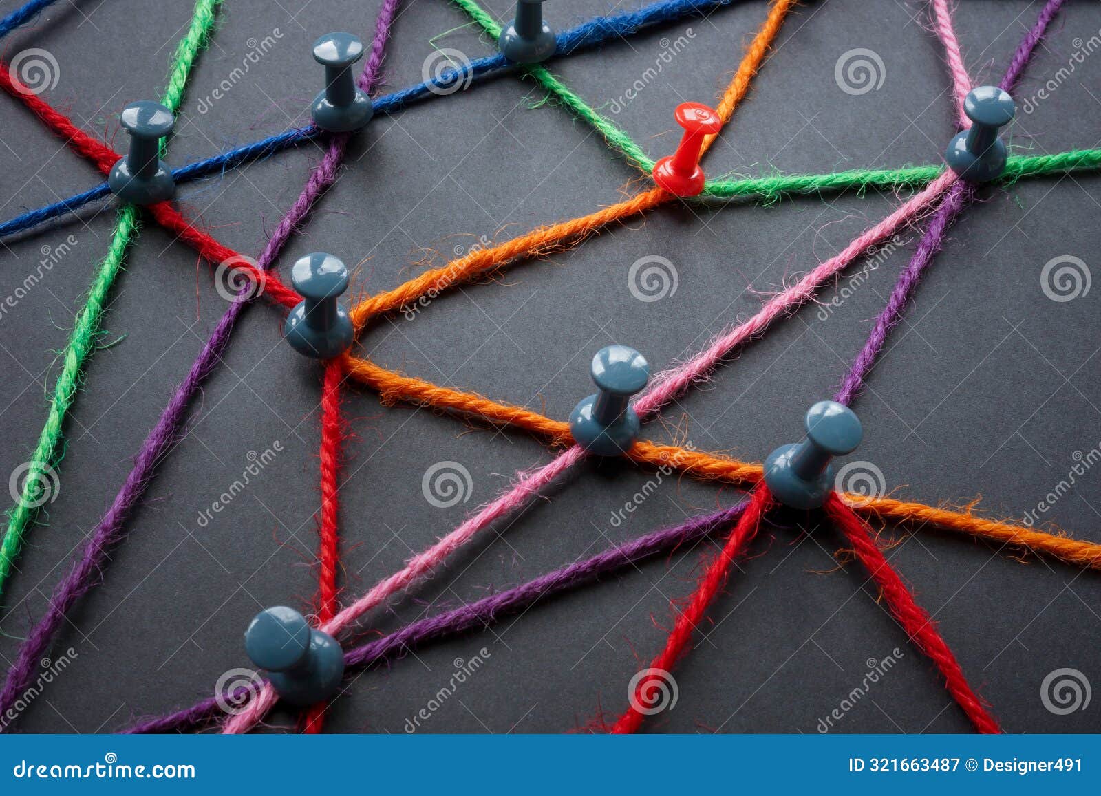 The Concept of Social Networks and Communication in Society. the Pins ...
