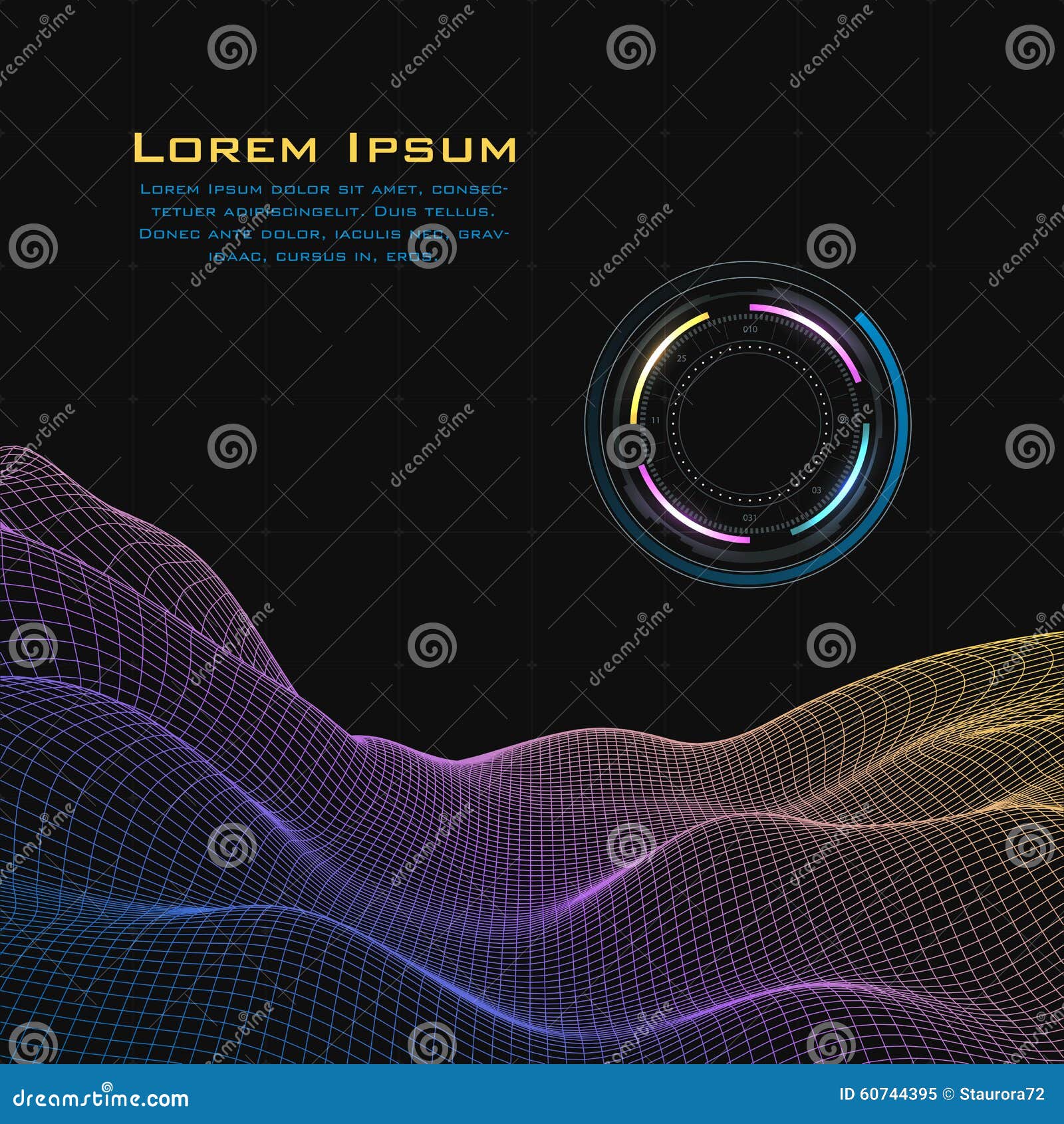 Concept Space Exploration, Elements of the HUD Interface. Stock ...