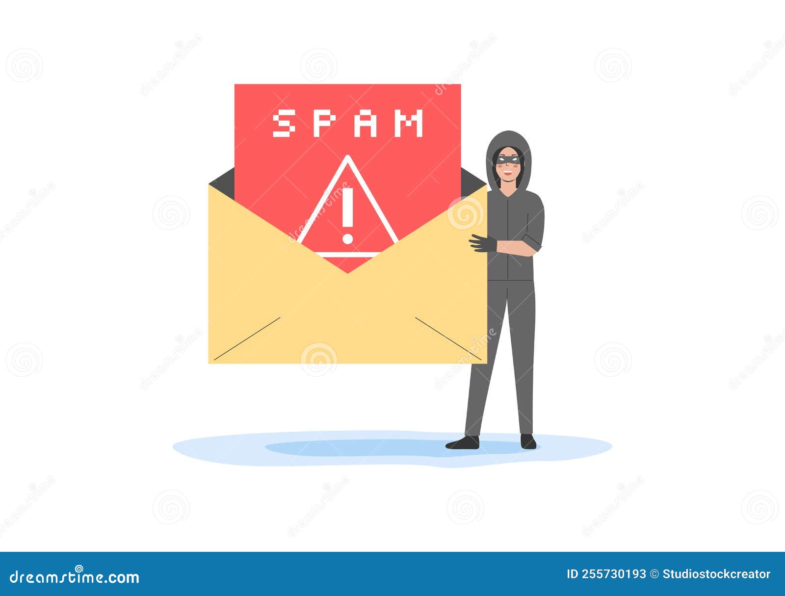 Concept of Spamming Mailbox, Cyber Crime and Hacker Attack. Cheater in ...