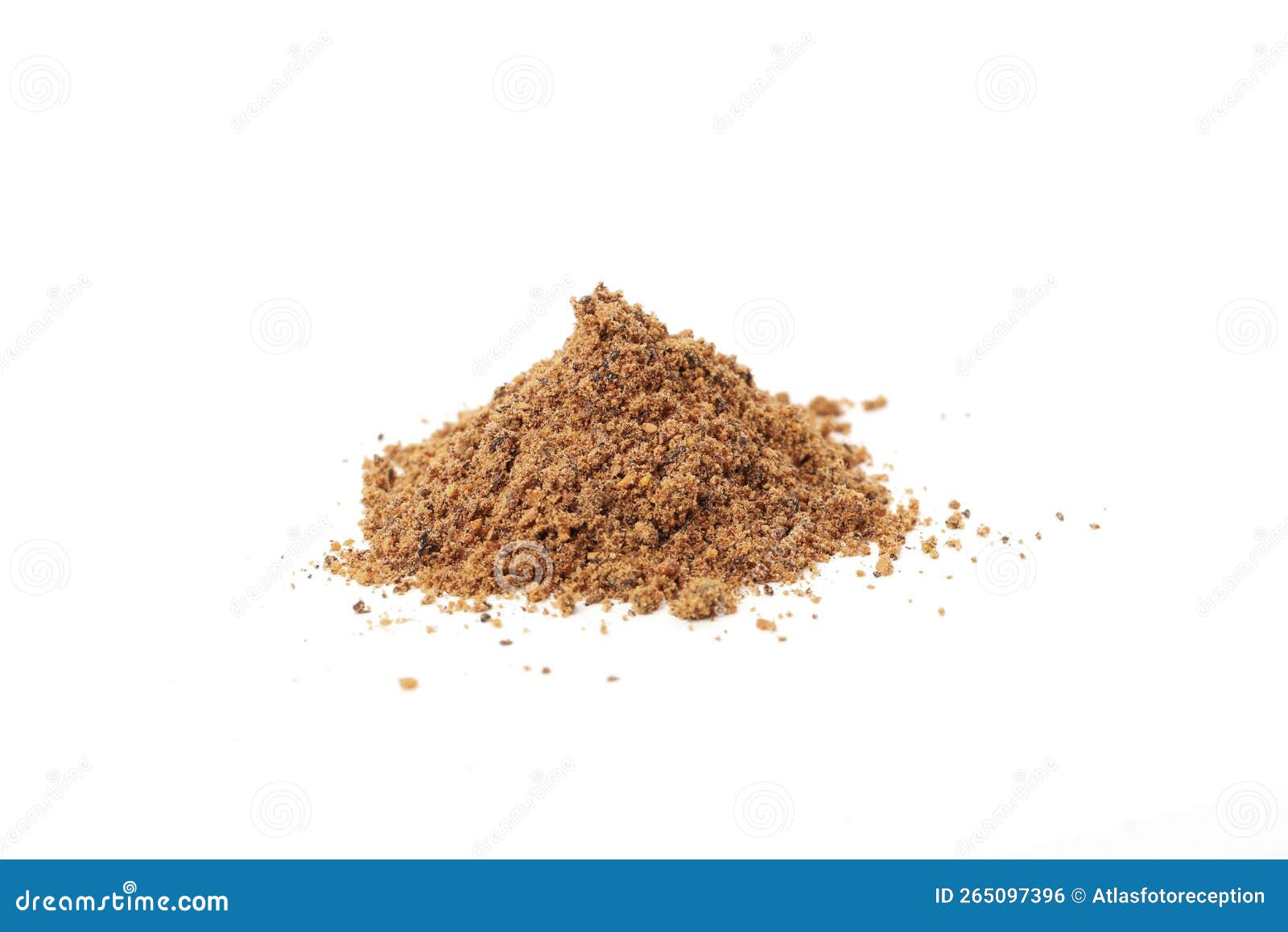 Concept of Spices and Condiments, Nutmeg Powder, Isolated on White ...