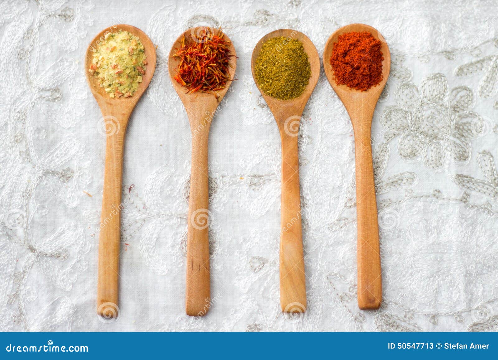 Concept with Spices on Wooden Spoons Stock Image - Image of puzzle ...