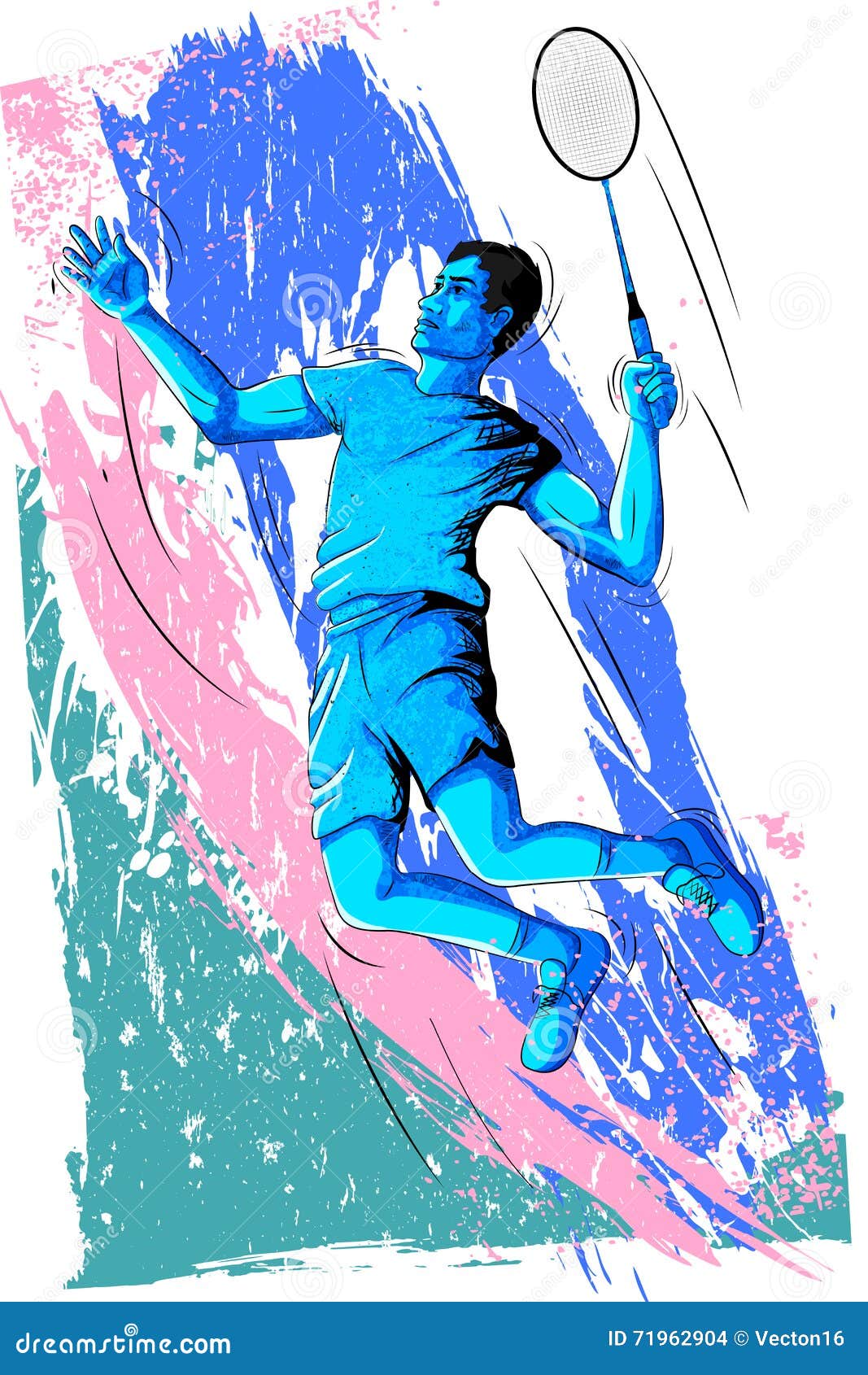Concept of Sportsman Playing Badminton Stock Vector - Illustration of ...