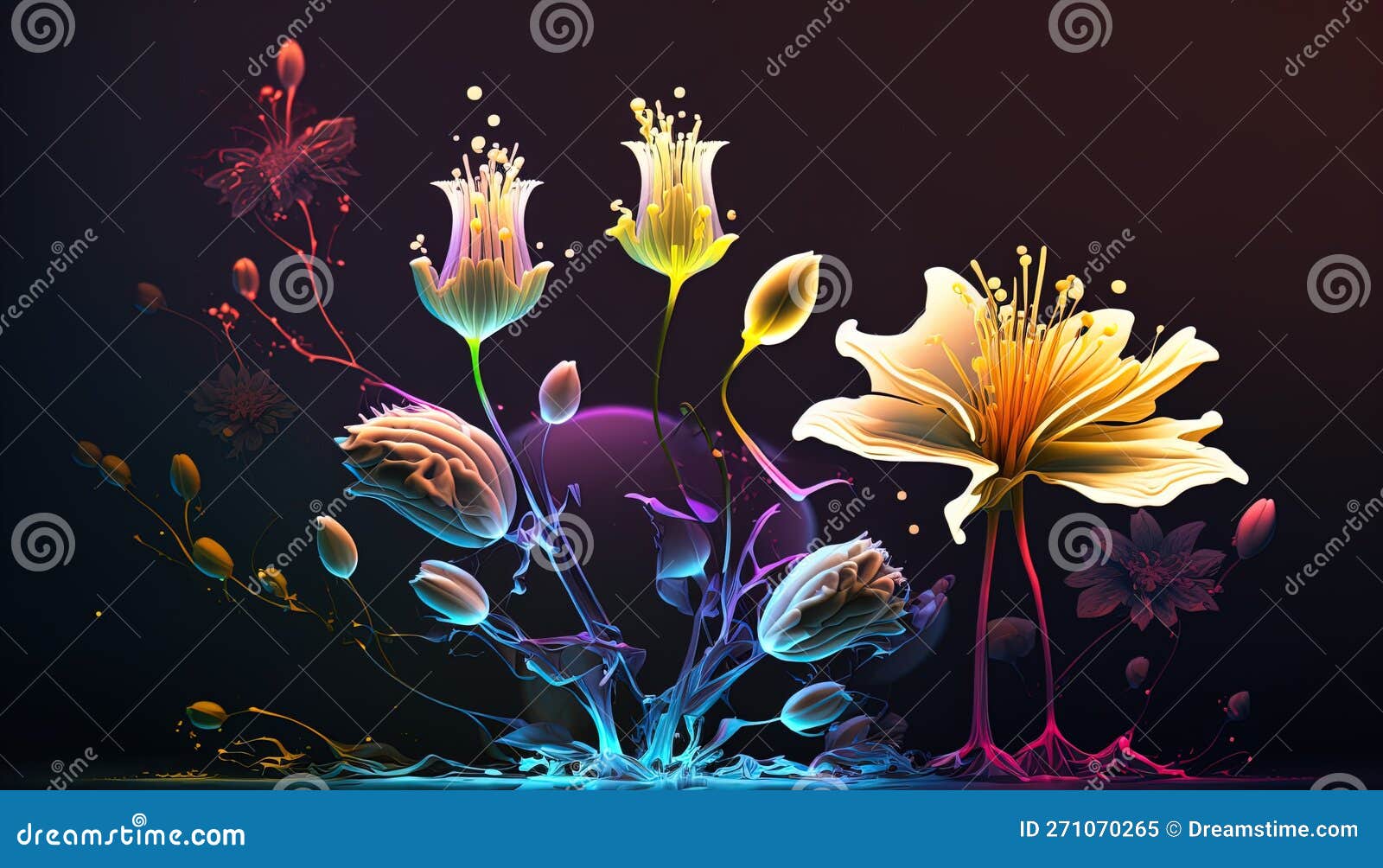 Spring - Abstract Flowers Flow Together with Colors, Gradient ...