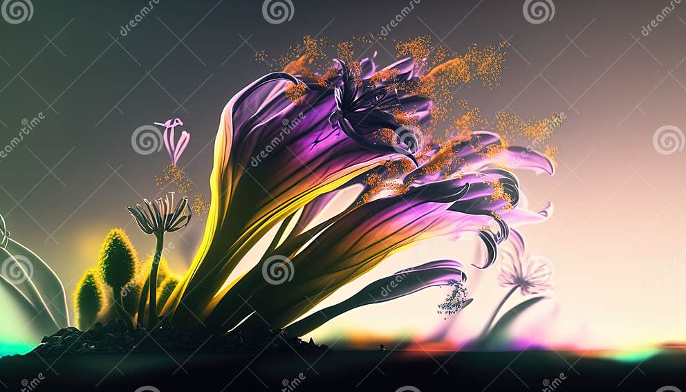 Spring - Abstract Flowers Flow Together with Colors, Gradient ...