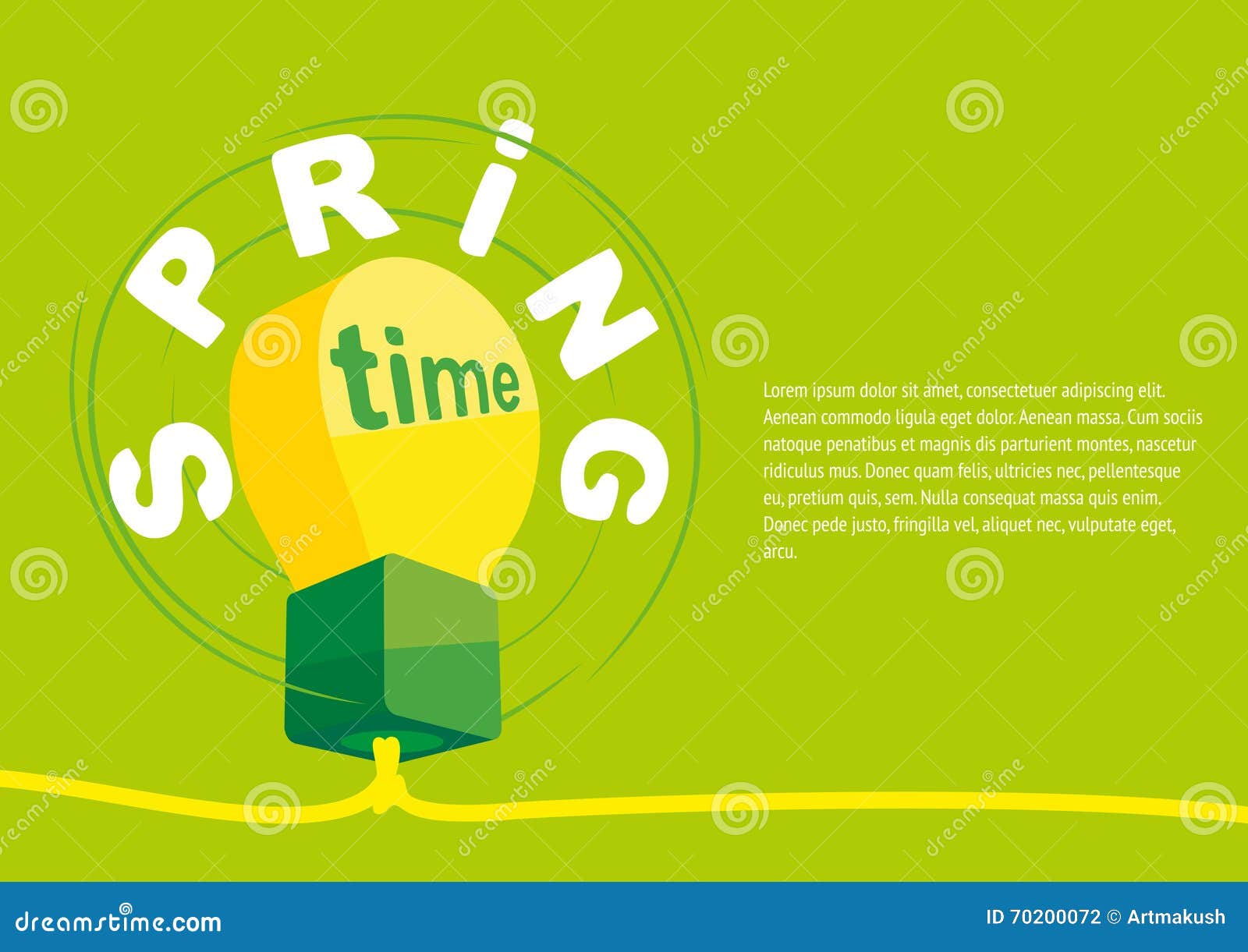 Concept of Spring Poster. the Blank Banner Design Layout with a Lamp ...