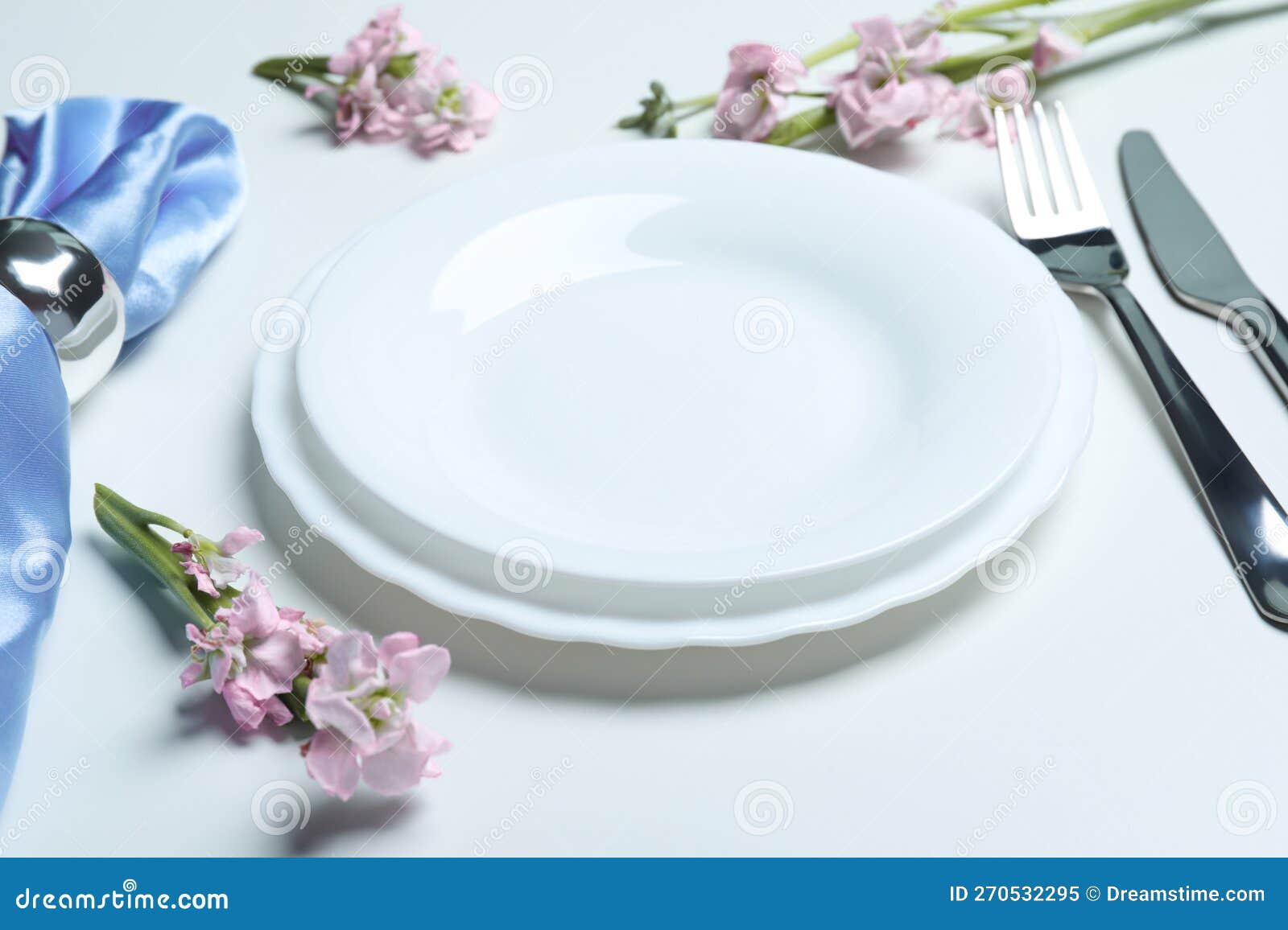 Concept of Spring Season Table Setting, Space for Text Stock Image ...