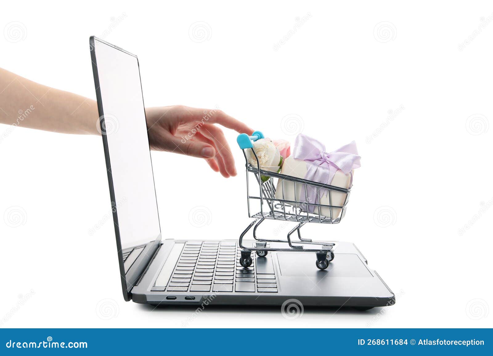 Concept of Spring Shopping, Isolated on White Background Stock Photo ...