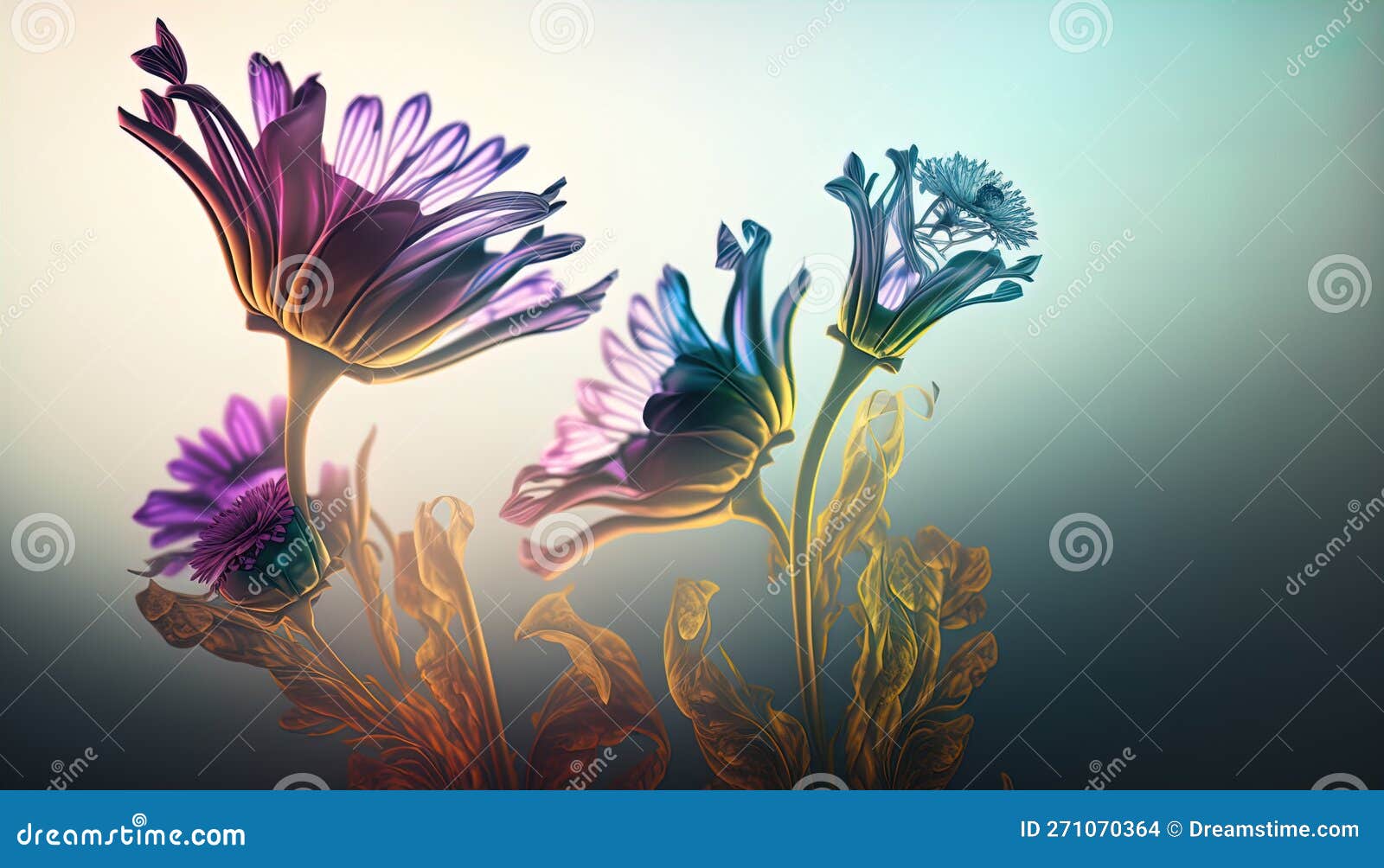 Spring - Abstract Flowers Flow Together with Colors, Gradient ...