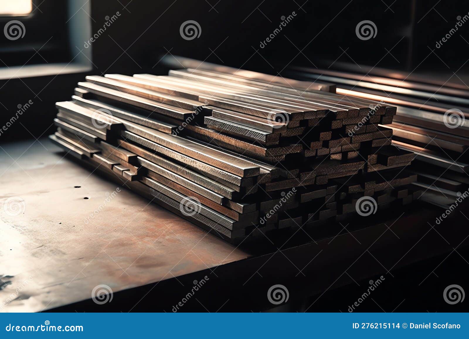 A Stack of Metal Bars Sitting on Top of a Table. Generative AI Stock ...