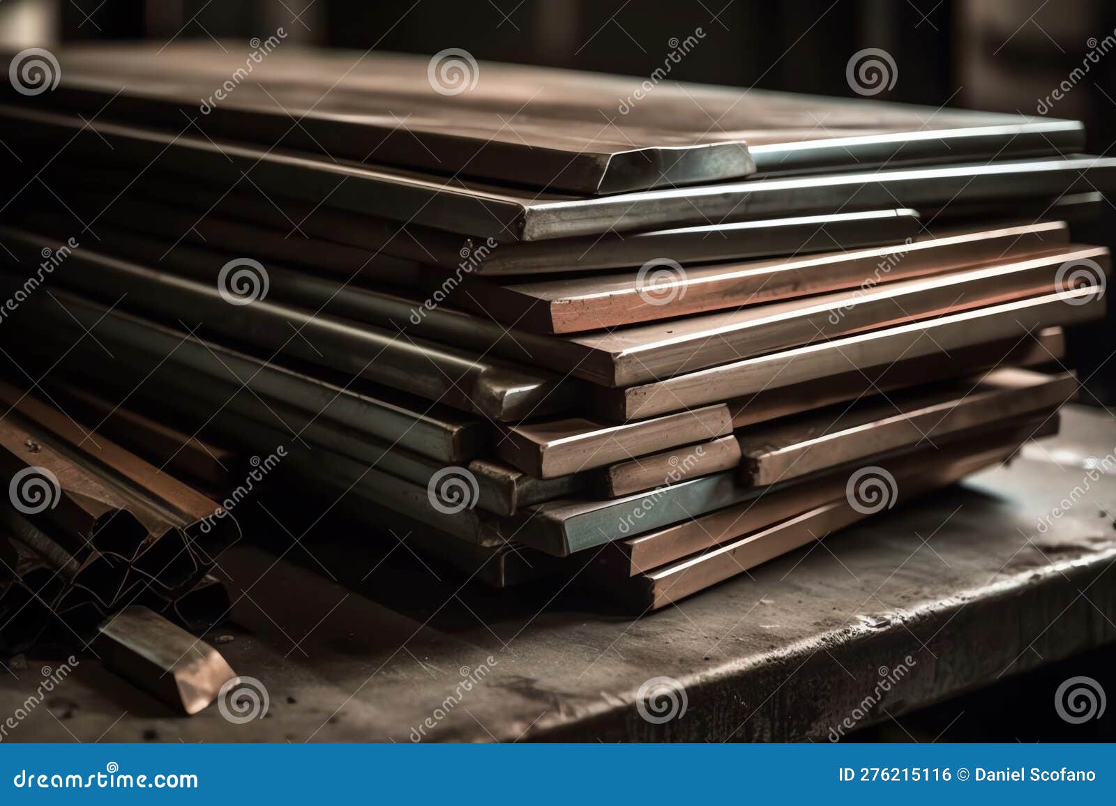 A Stack of Metal Bars Sitting on Top of a Table. Generative AI Stock ...