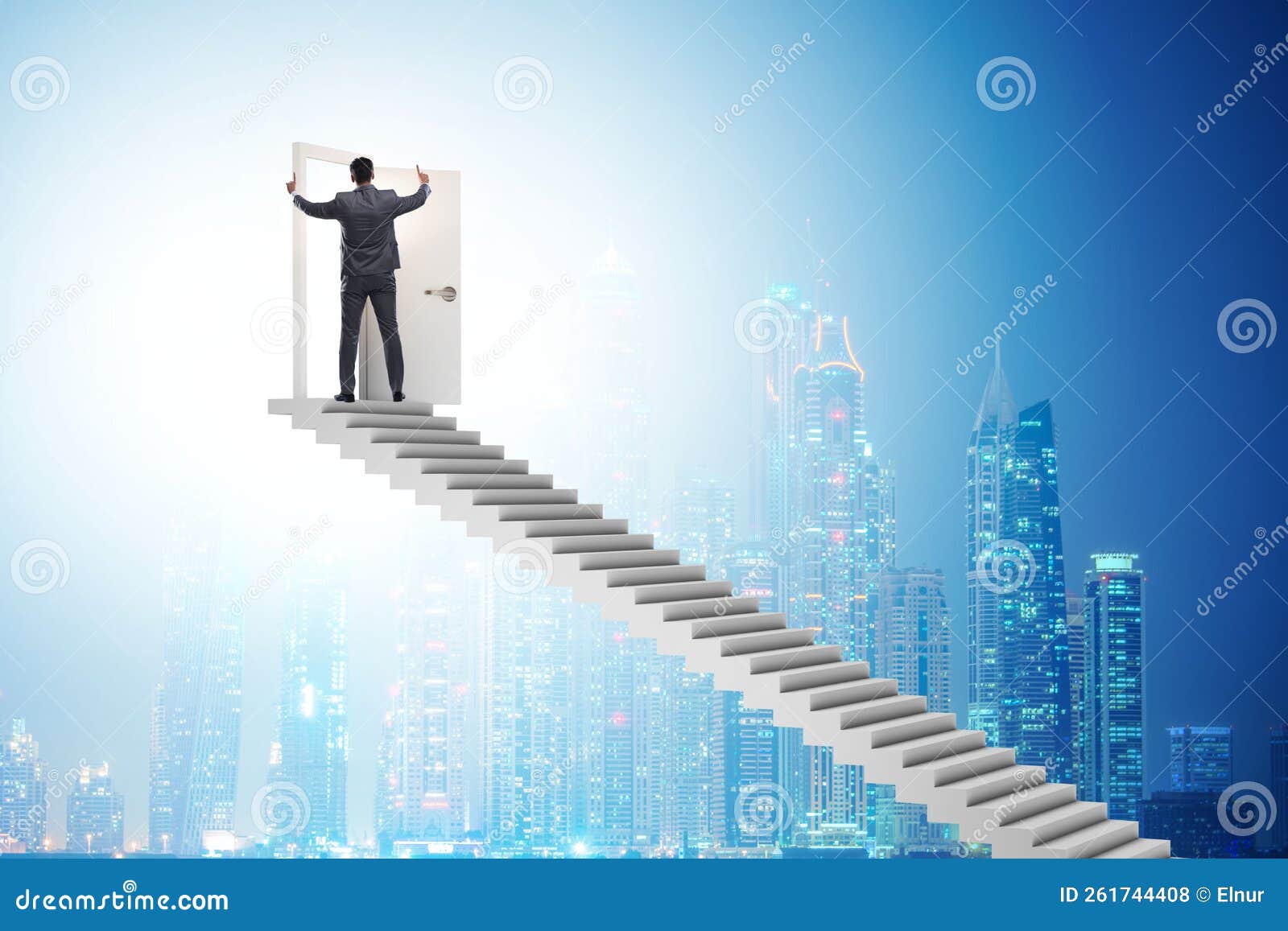 Concept of Stairs Leading Upstairs Stock Photo - Image of step, high ...
