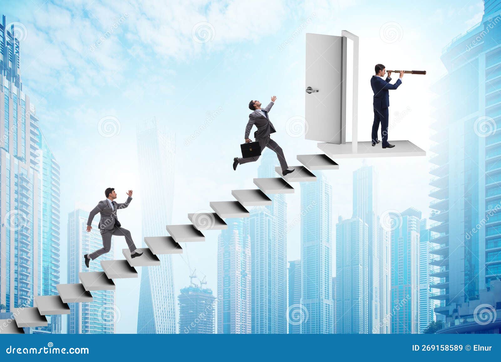 Concept of Stairs Leading Upstairs Stock Image - Image of businessman ...