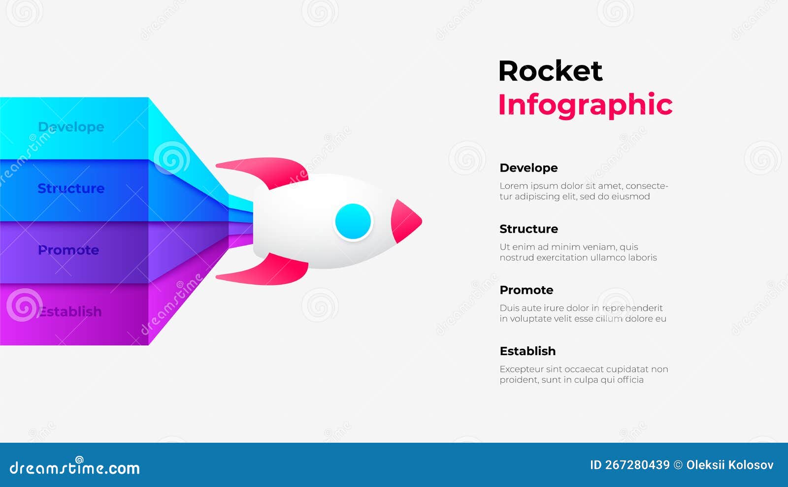 Concept of 4 Steps To Start Work Project. Infographic Design Template ...