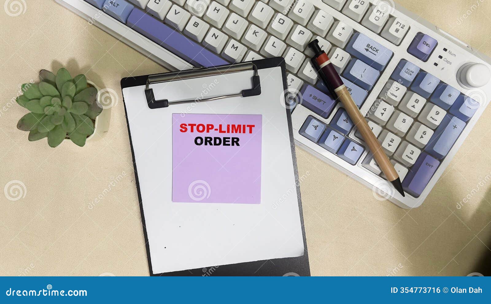 Concept of Stop-Limit Order Write on Sticky Notes Isolated on Wooden ...