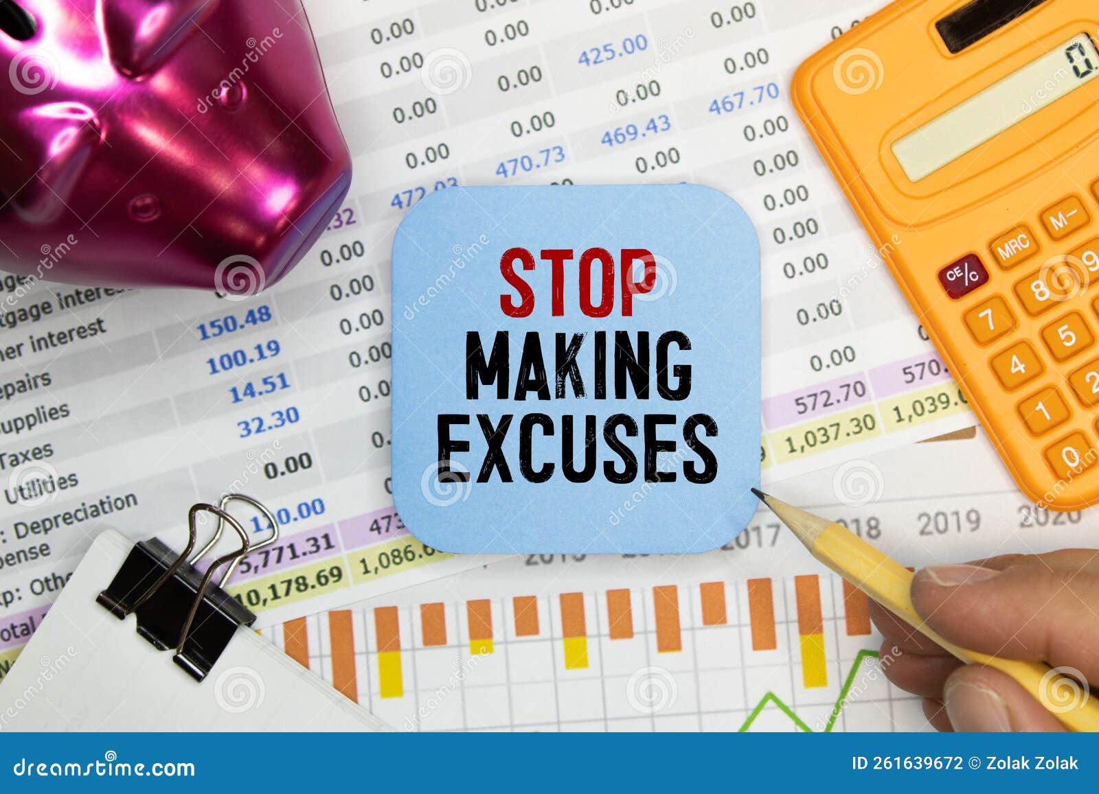 Concept of Stop Making Excuse Write on a Book Isolated on Wooden Table ...