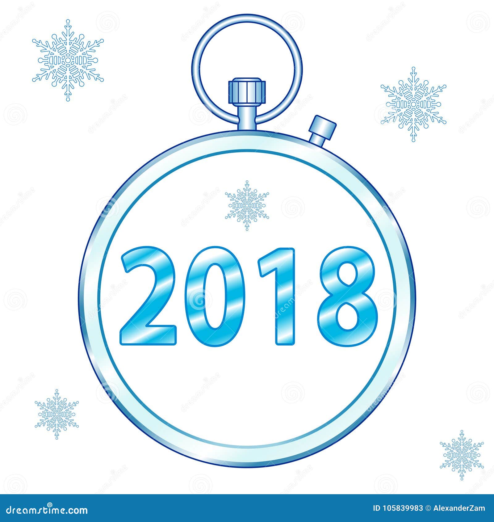 Concept stopwatch 2018 stock vector. Illustration of sticker - 105839983