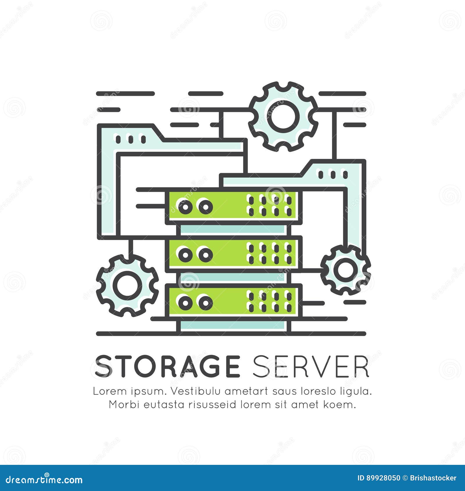 Concept of Storage Server Network Software and Hardware Rack Stock ...