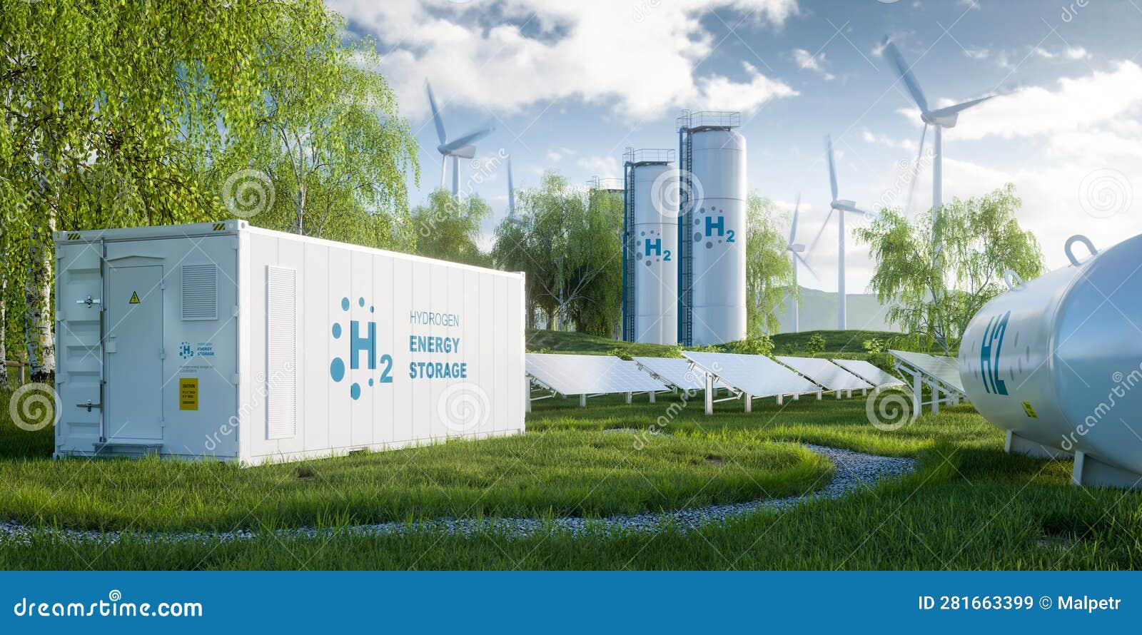 Gas Or LNG Storage Tanks On Refinery Or Processing Plant, Not Real ...