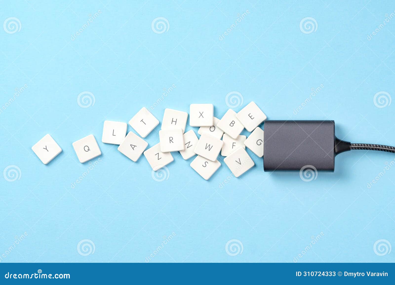 Concept of Storing Information on Ssd Disk with Falling Keyboard Keys ...