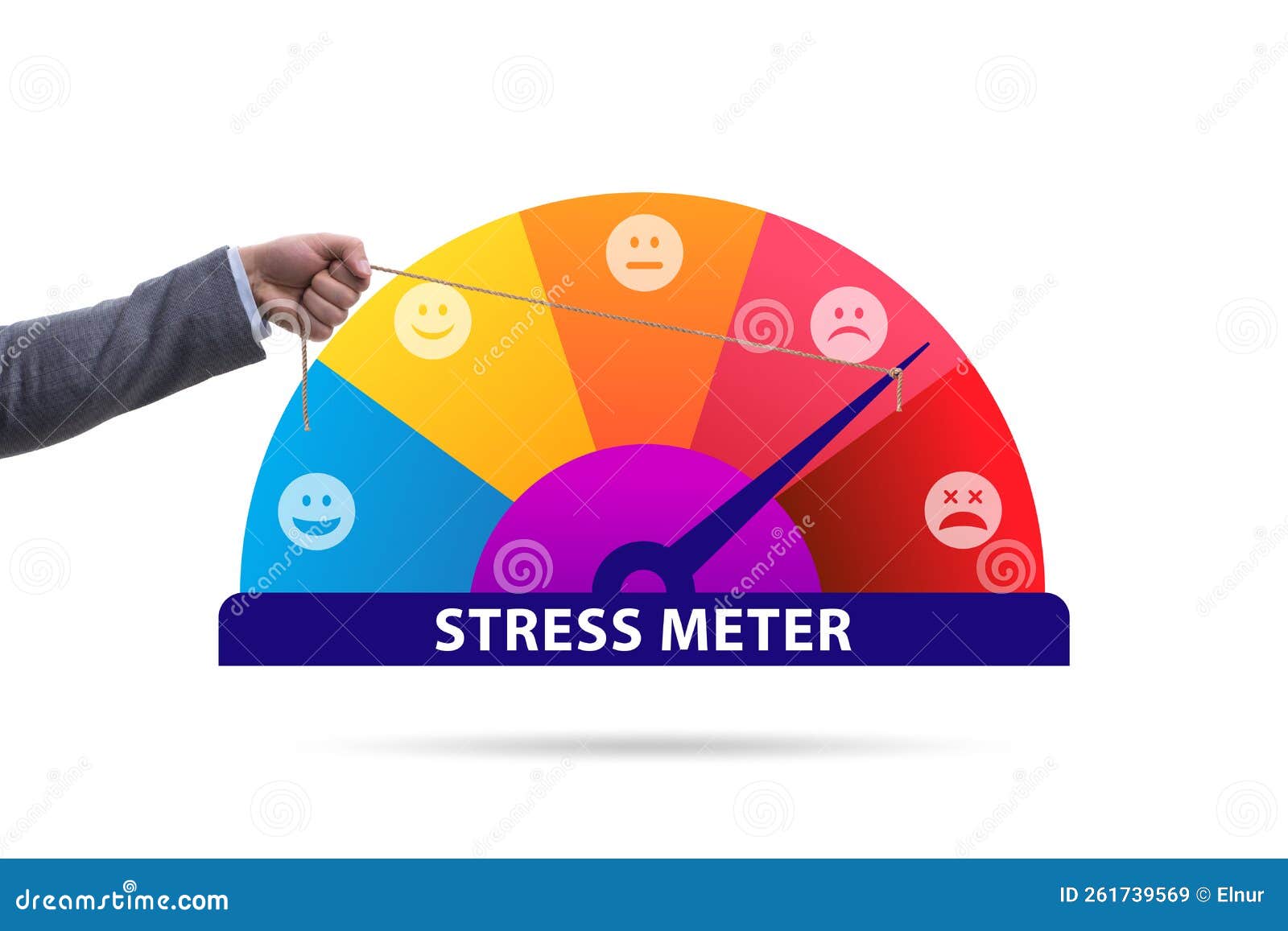 Concept of Stress Meter with Businessman Stock Image - Image of anxiety ...