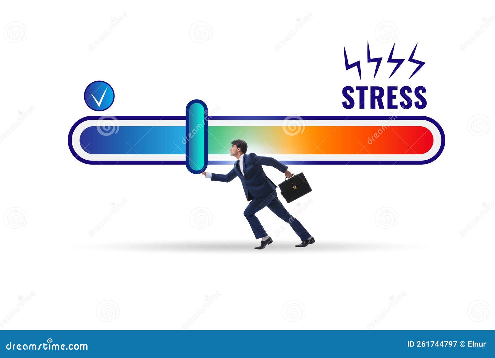 Concept of Stress Meter with Businessman Stock Image - Image of ...