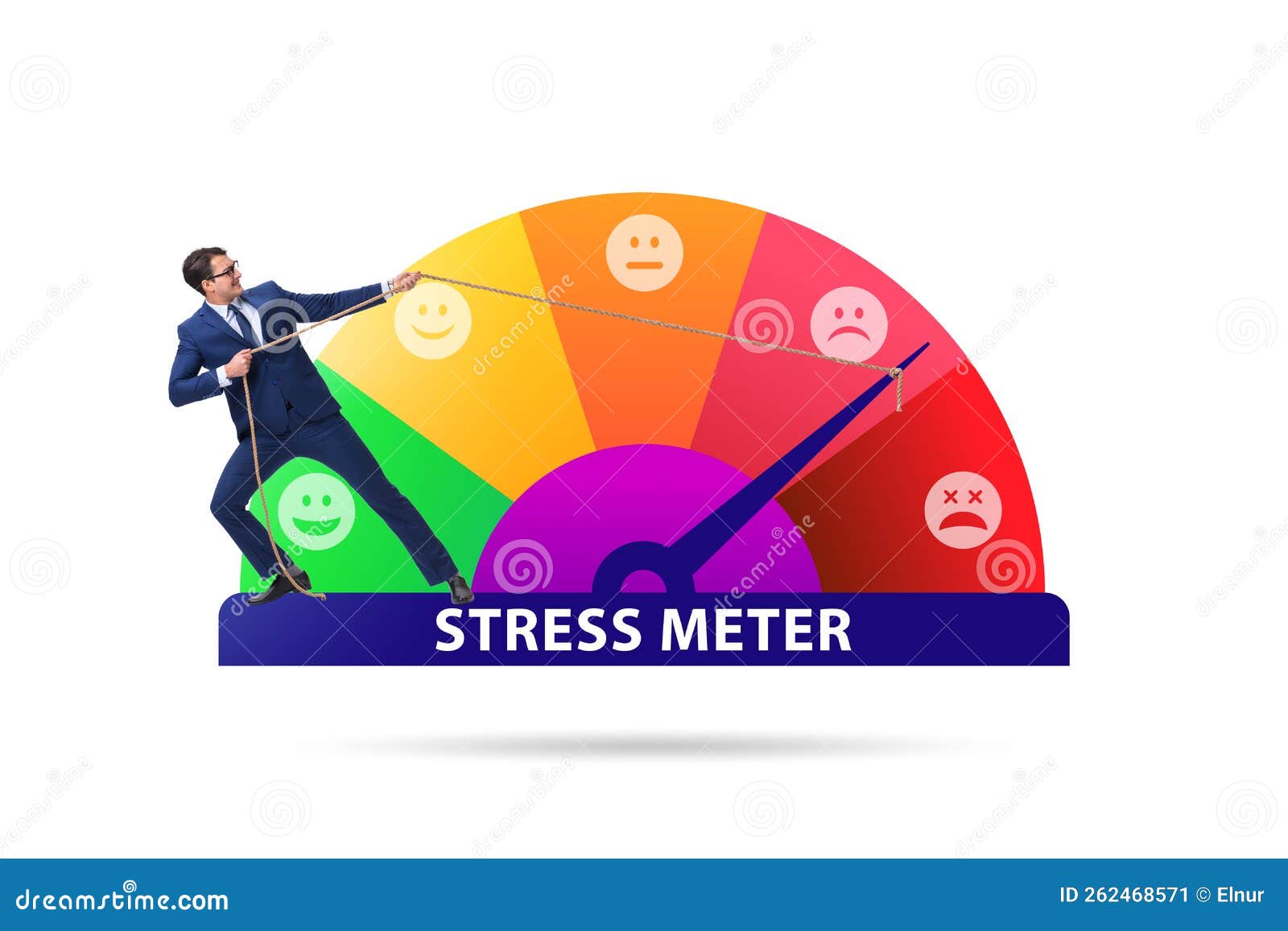 Concept of Stress Meter with Businessman Stock Illustration ...