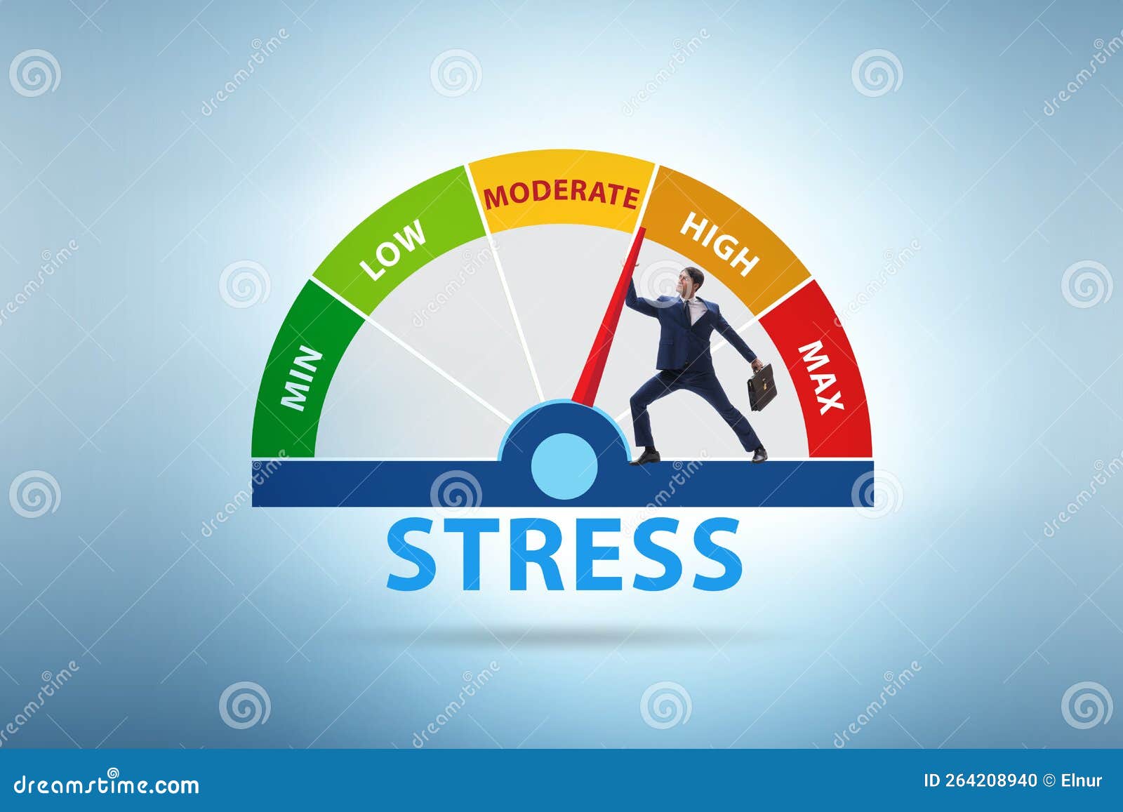Concept of Stress Meter with Businessman Stock Photo - Image of health ...