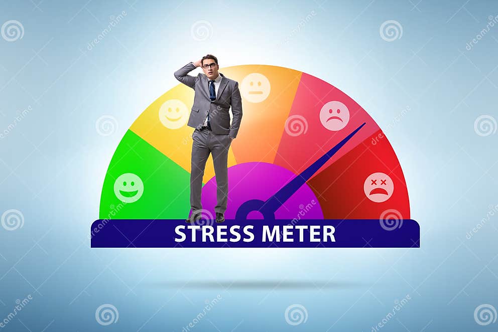 Concept of Stress Meter with Businessman Stock Photo - Image of ...