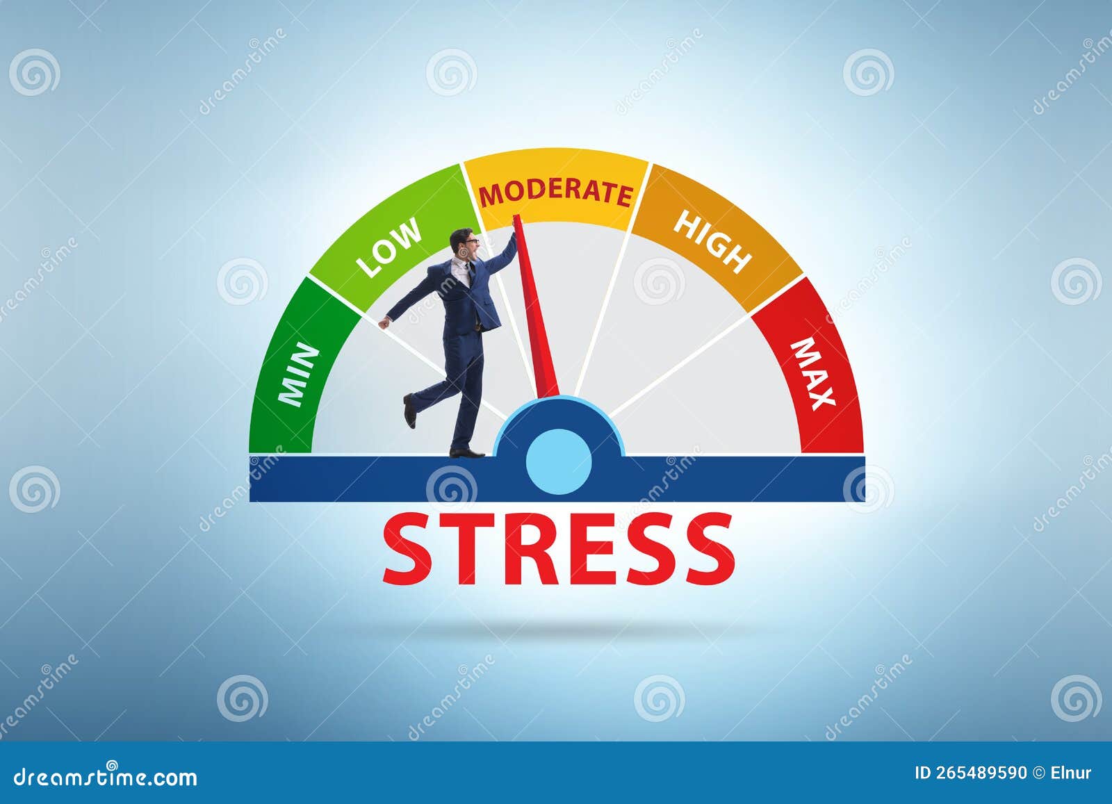 Concept of Stress Meter with Businessman Stock Illustration ...