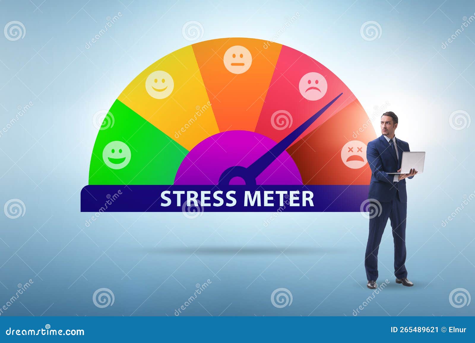 Concept of Stress Meter with Businessman Stock Illustration ...