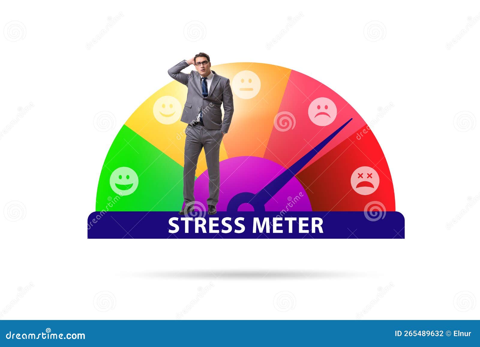 Concept of Stress Meter with Businessman Stock Illustration ...