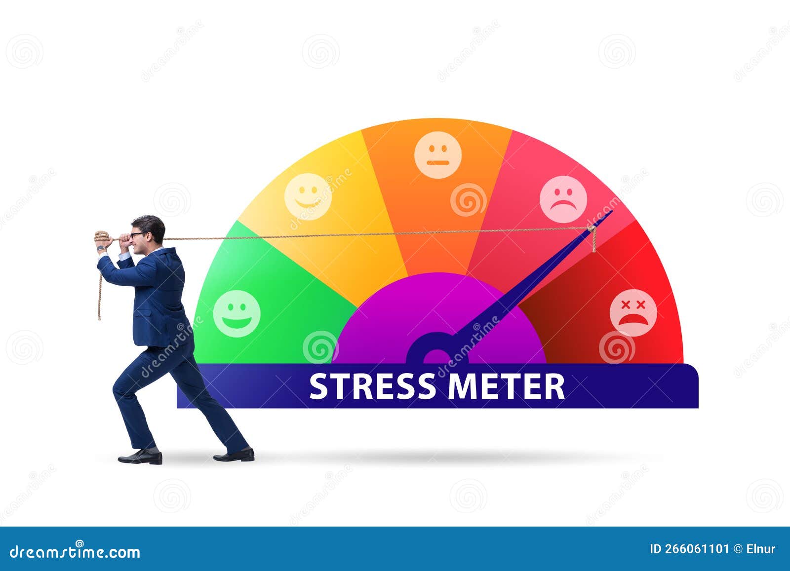 Concept of Stress Meter with Businessman Stock Image - Image of ...