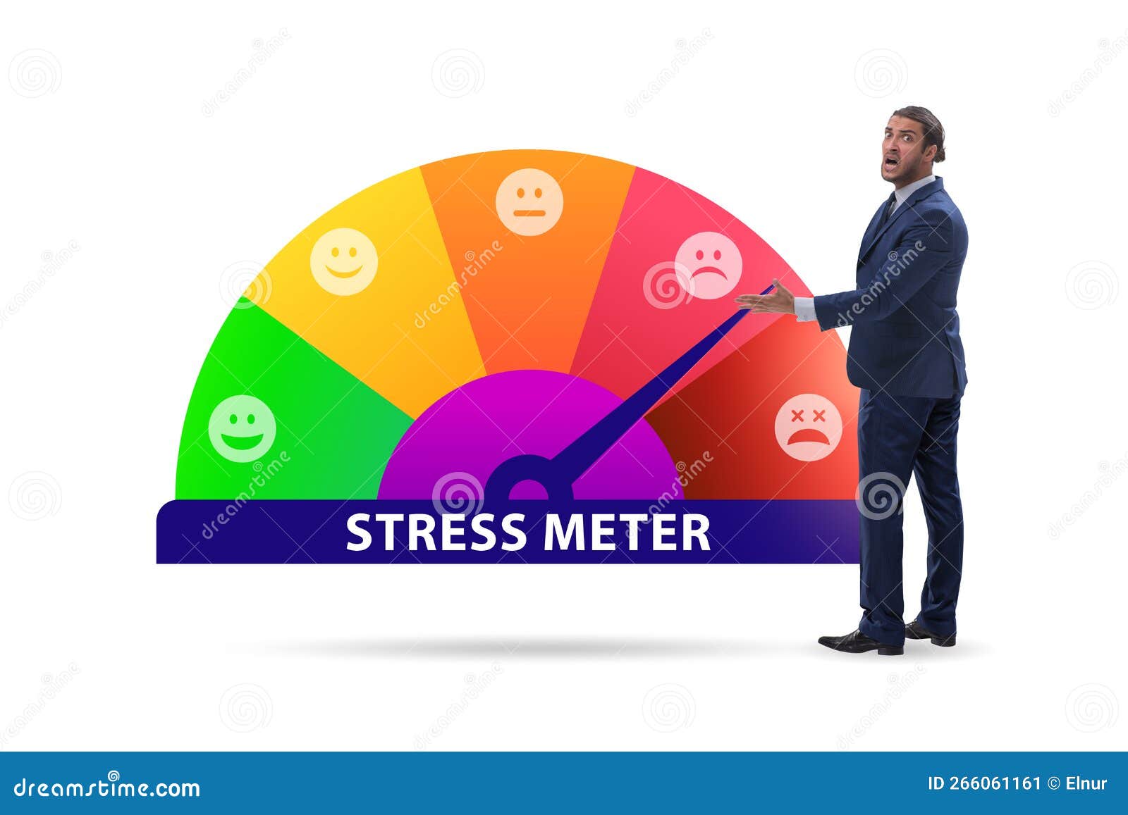 Concept of Stress Meter with Businessman Stock Image - Image of mood ...