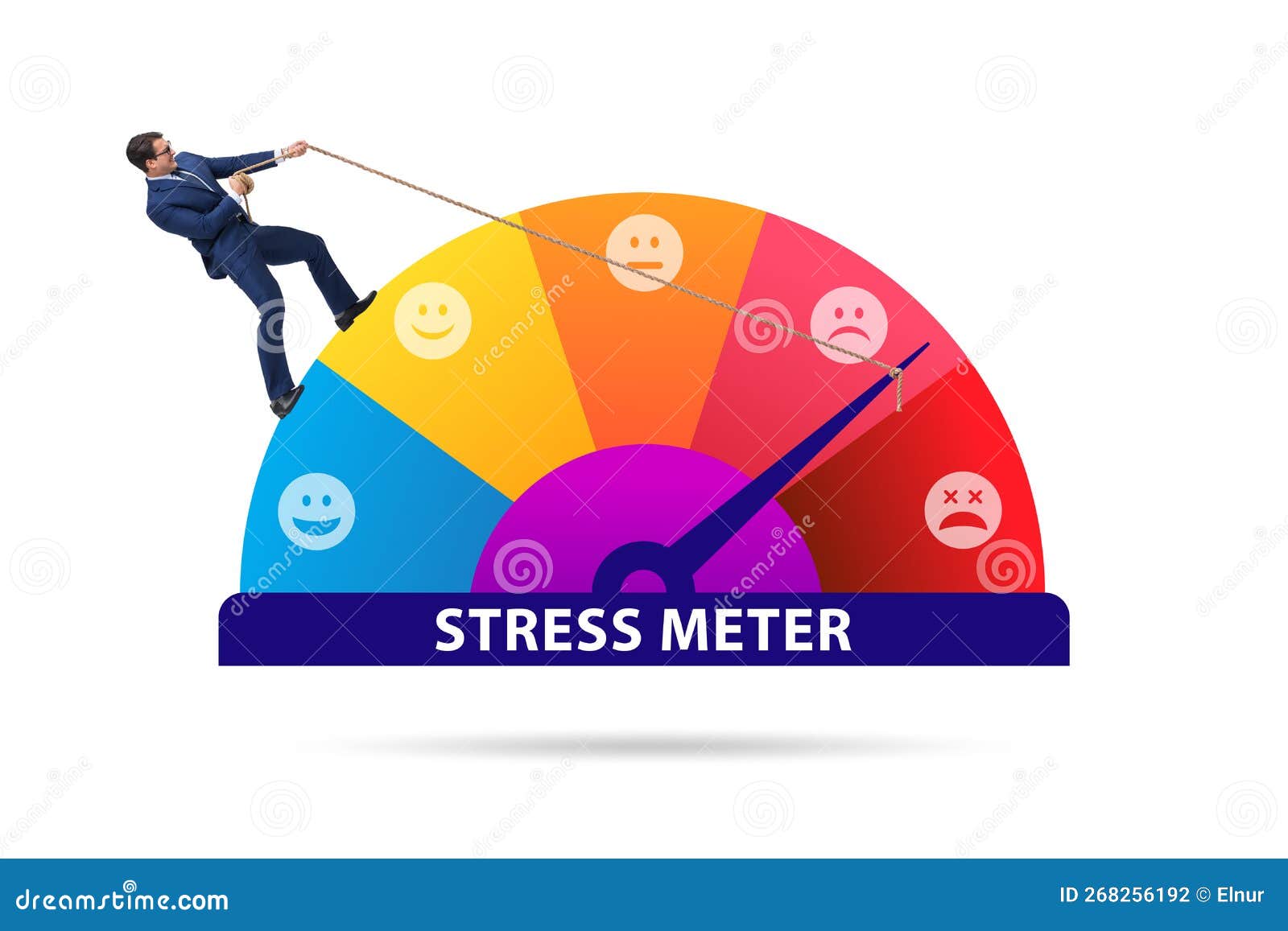 Concept of Stress Meter with Businessman Stock Photo - Image of health ...