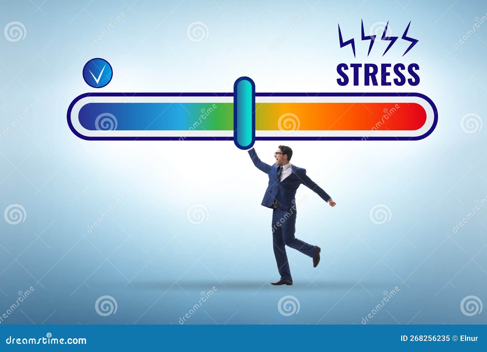 Concept of Stress Meter with Businessman Stock Image - Image of ...
