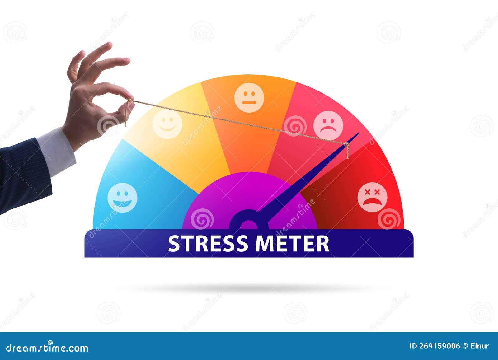 Concept of Stress Meter with Businessman Stock Illustration ...