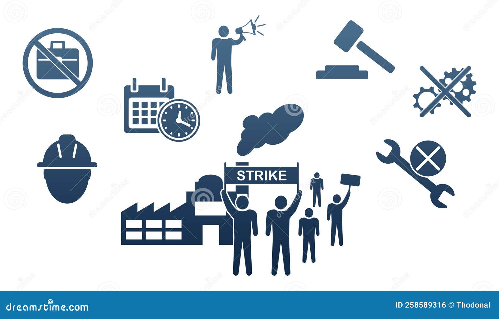 Concept of strike stock illustration. Illustration of worker - 258589316