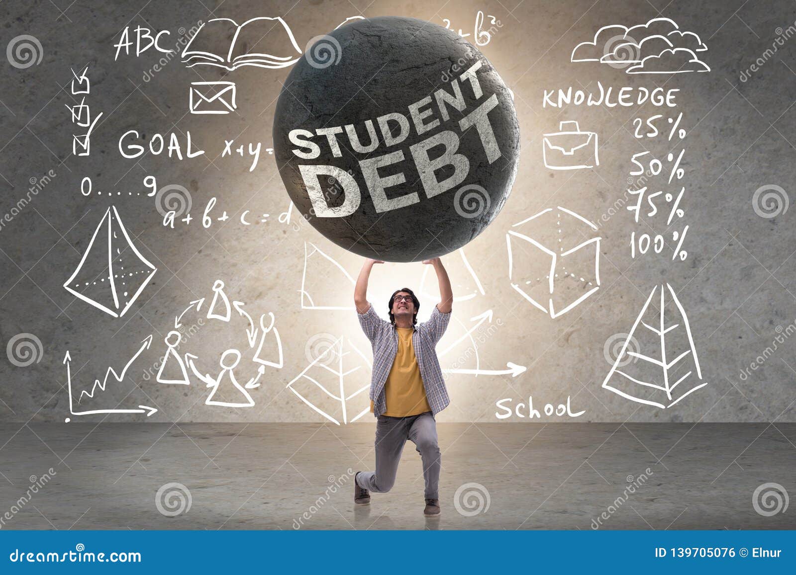 The Concept of Student Loan and Expensive Education Stock Photo - Image ...
